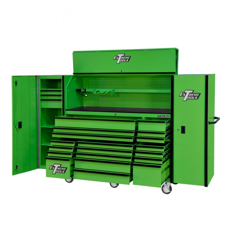 RTB Exclusive Combo: 72" Roller Tool Cabinet, Top Hutch, 2 Side Lockers