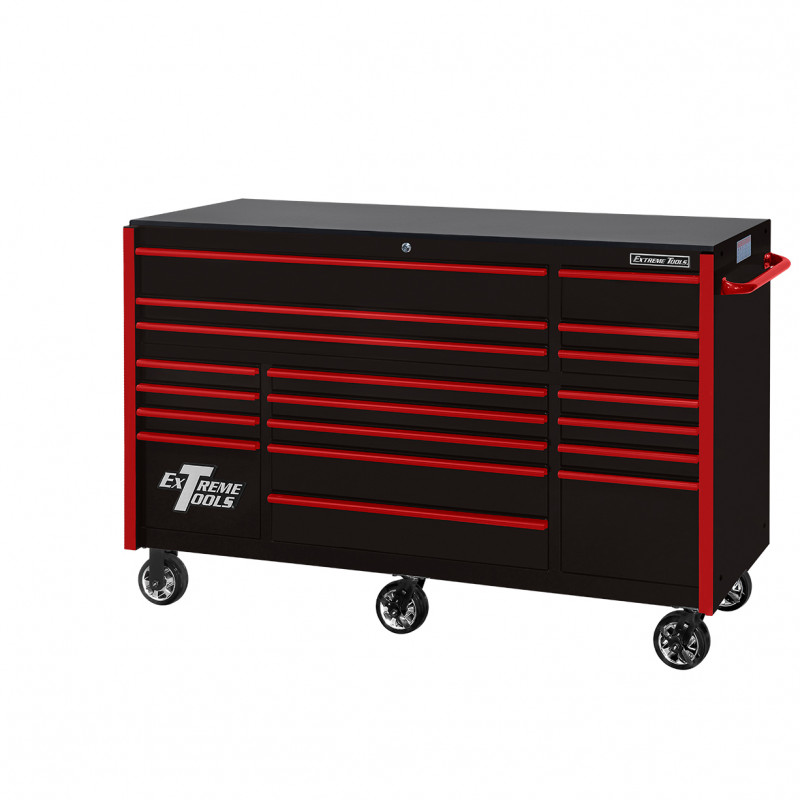 72" x 25" Roller Cabinet, 19 Drawers, 150 lbs. Slides - Rockin Toolboxes