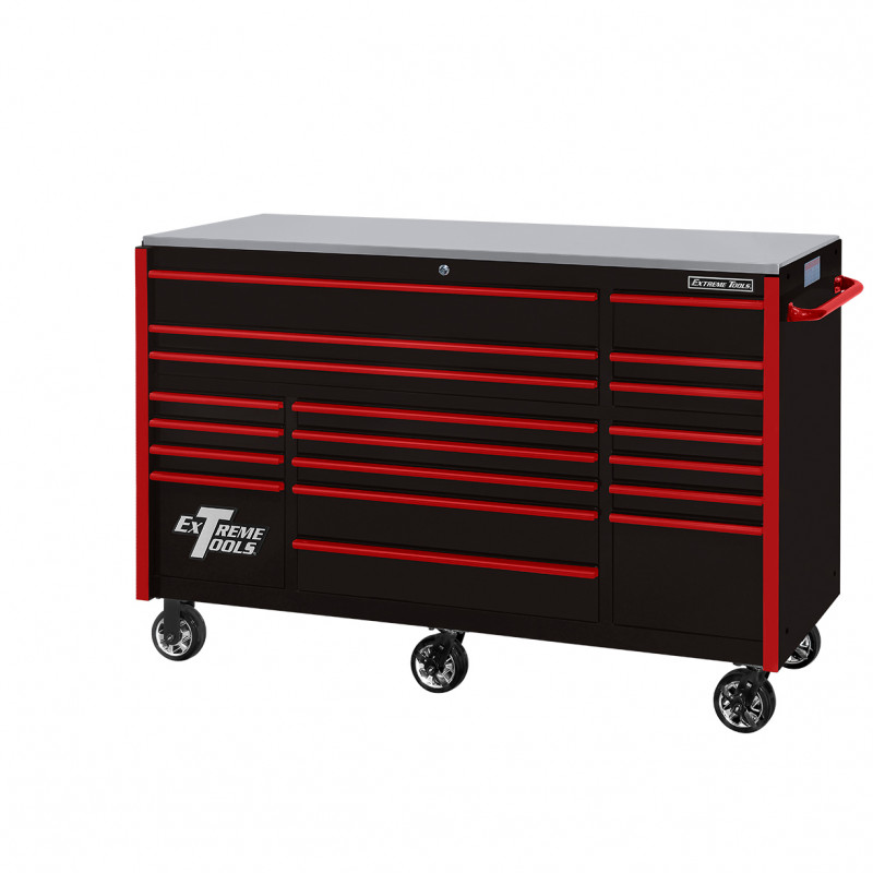 72" x 25" Roller Cabinet, 19 Drawers, 150 lbs. Slides - Rockin Toolboxes