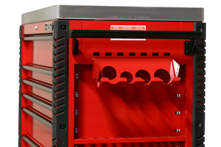 41" 6-Drawers Tool Cart with Pry Bar Holders and Stainless Steel Slide Top