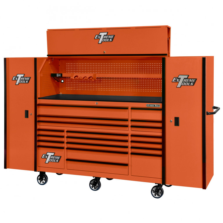 RTB Exclusive Combo: 72" Roller Tool Cabinet, Top Hutch, 2 Side Lockers
