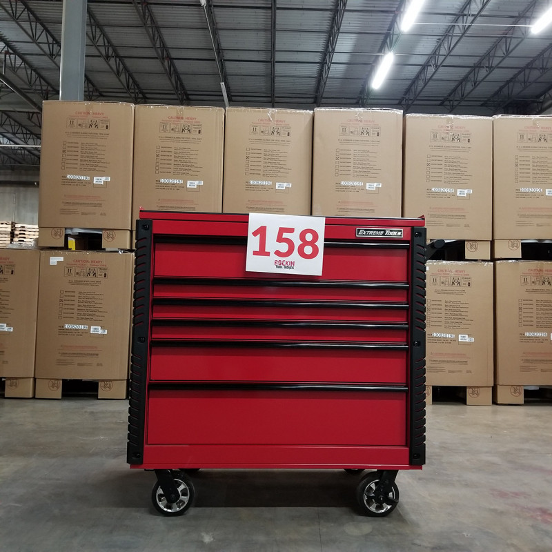 Scratch & Dent 41" 6-Drawers Tool Cart with Pry Bar Holders and Flip Top